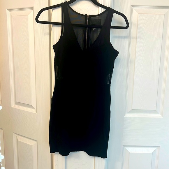H&M | Dresses | Hm Sexy Black Dress W Sheer Vneckline V Sheer Back And ...